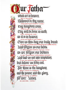 The “Our Father” prayer artwork process | Steve Husting's Calligraphy
